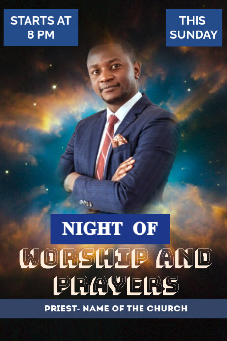 Black Maximalist Church Prayer And Worship Poster | PosterMyWall