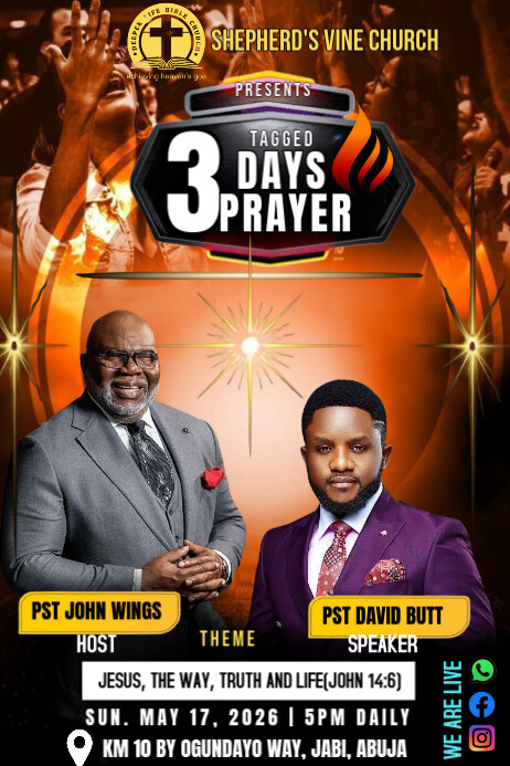 Black Maximalist Church Prayer Meeting Poster Template | PosterMyWall