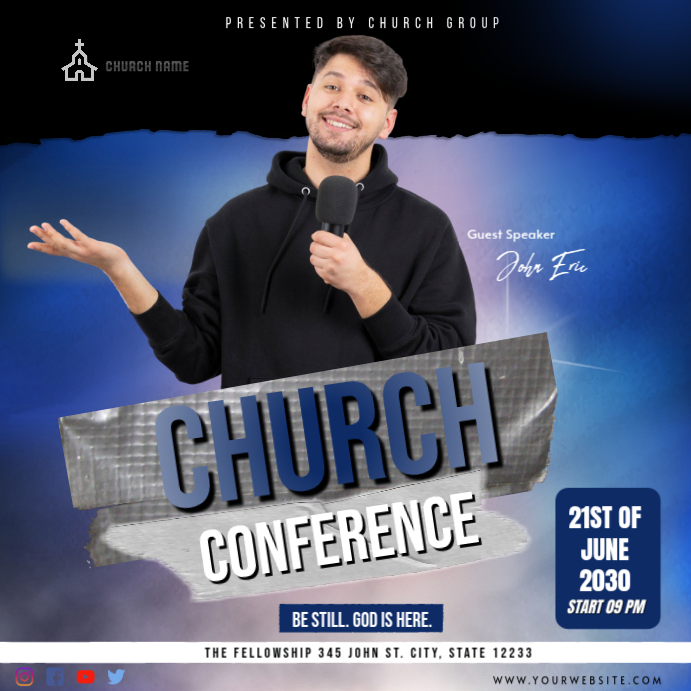 Black Maximalist Church Services Instagram Post Template | PosterMyWall