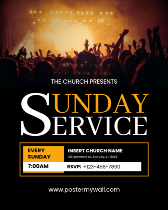 Black Maximalist Church Sunday Worship Service Instagram Portrait ...