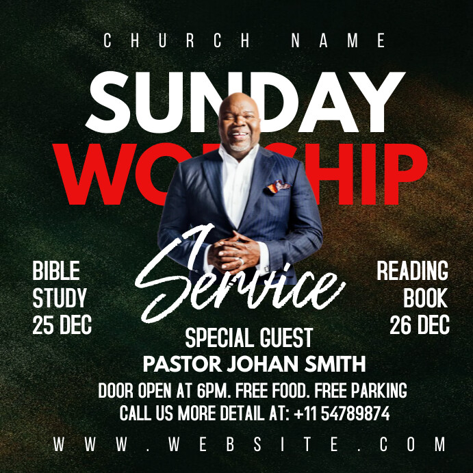 Black Maximalist Church Worship Instagram Pos Template | PosterMyWall
