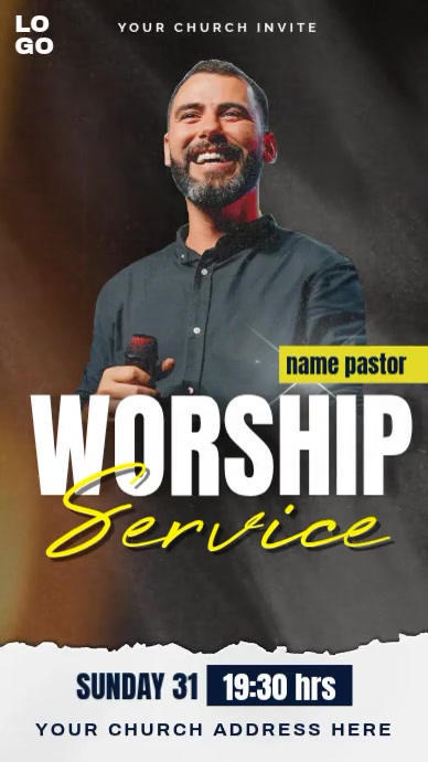 Black Maximalist Church Worship Instagram Reel Template | PosterMyWall