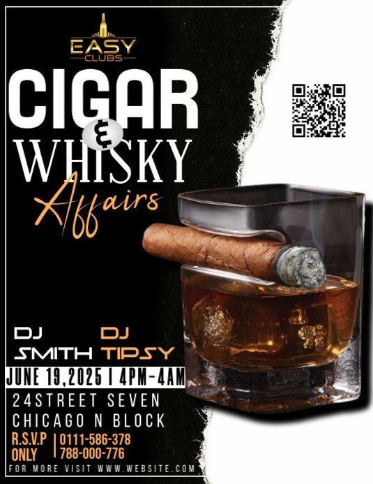 Copy of Black Maximalist Cigar And Whisky Affairs Flyer (us Letter ...