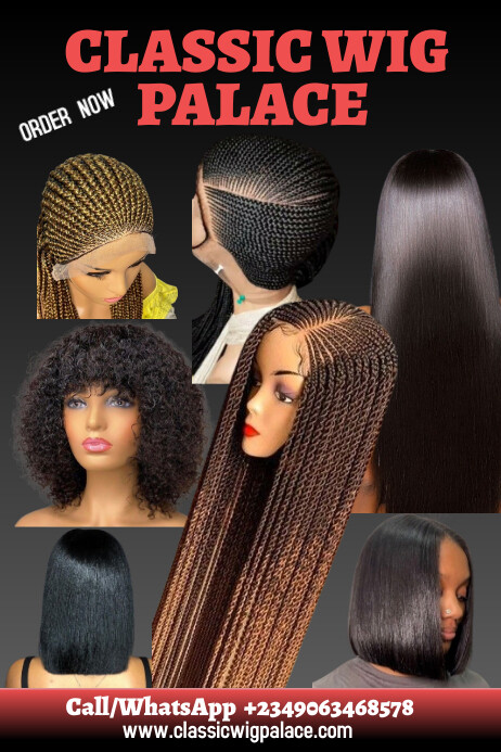 Black Maximalist Classic Wig Flyer Poster Template | PosterMyWall