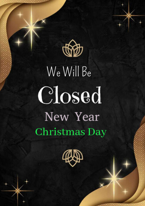 Copy of Black Maximalist Closed Christmas A4 | PosterMyWall