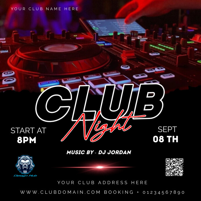 Black Maximalist Club Night Instagram Post Template | PosterMyWall