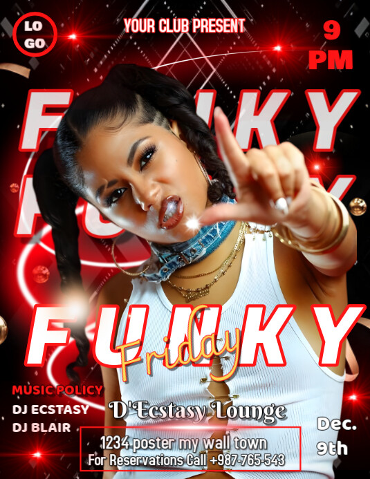 Black Maximalist Club Night Party Flyer (us Letter) Template | PosterMyWall