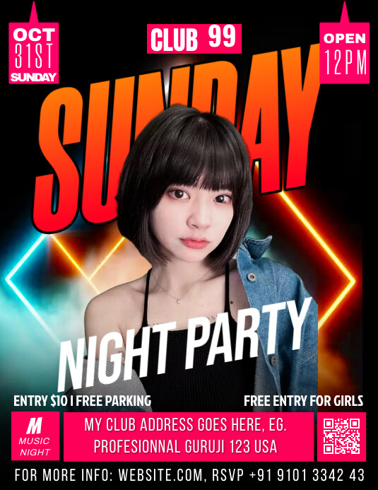 Copy of Black Maximalist Club Night Party Flyer (us L | PosterMyWall
