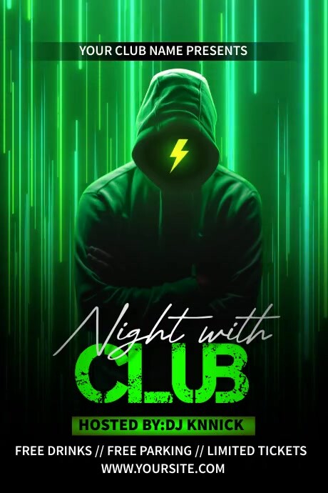 Black Maximalist Club Night Party Poster Template | PosterMyWall