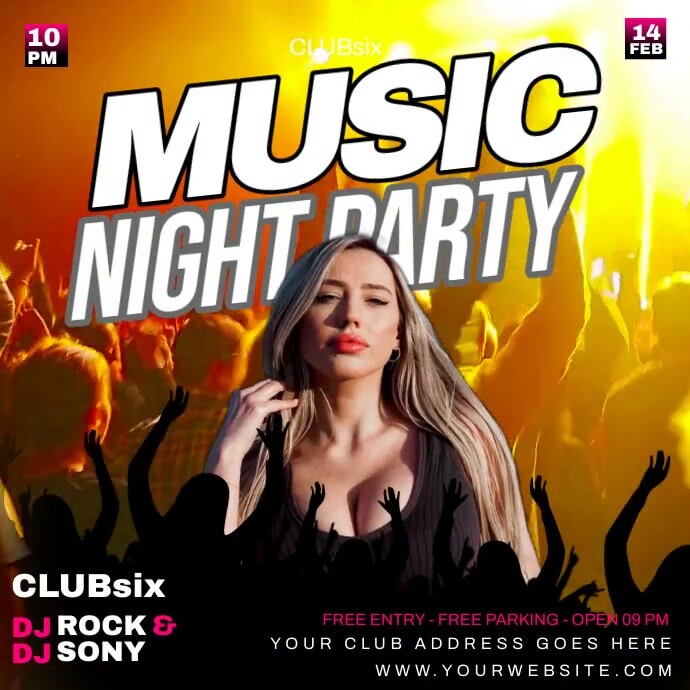 Black Maximalist club party digitalParty Soci Template | PosterMyWall