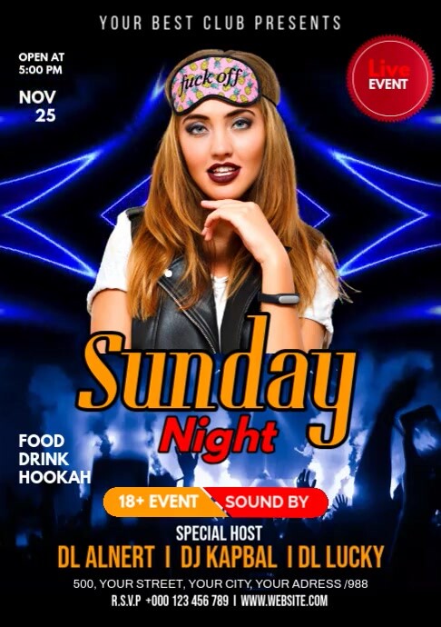 Black Maximalist Club Party Flyer A2 Template | PosterMyWall