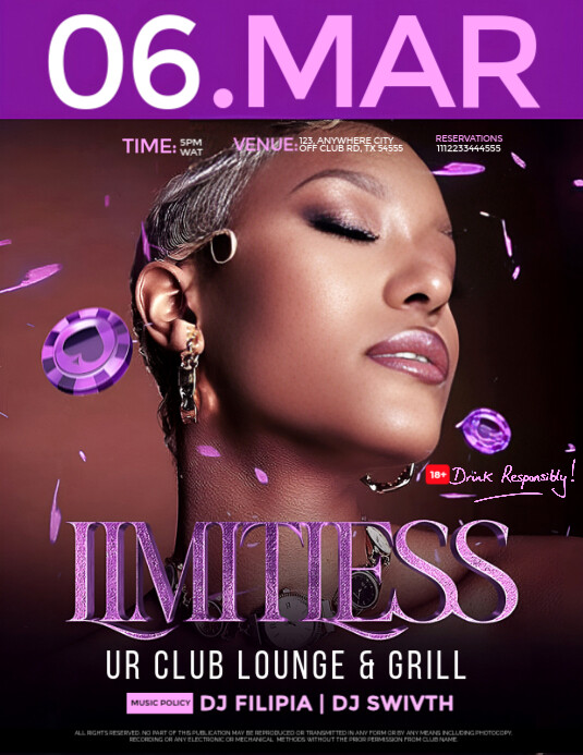 Black Maximalist Club Poster Flyer (us Letter) Template | PosterMyWall