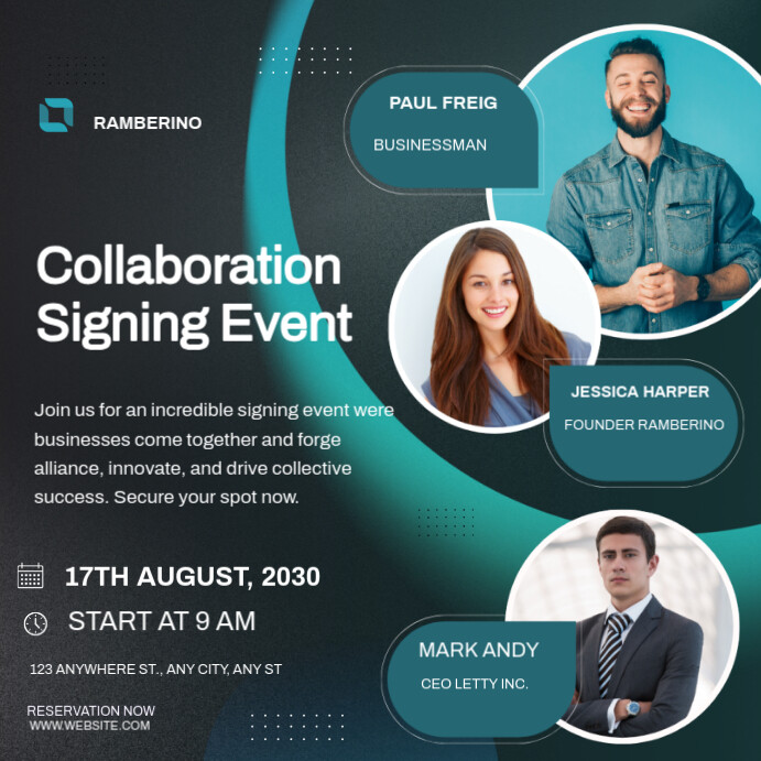 Black Maximalist Collaboration Signing Event Instagram Post Template ...