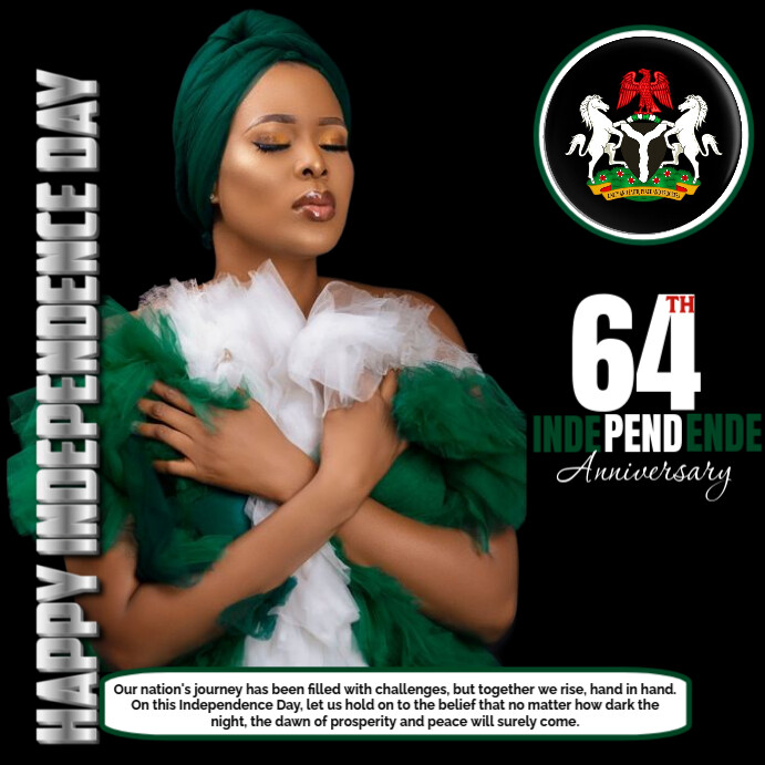 Plantilla de Black Maximalist Colorful Nigerian Independence Day Celebration Instagram Post ...