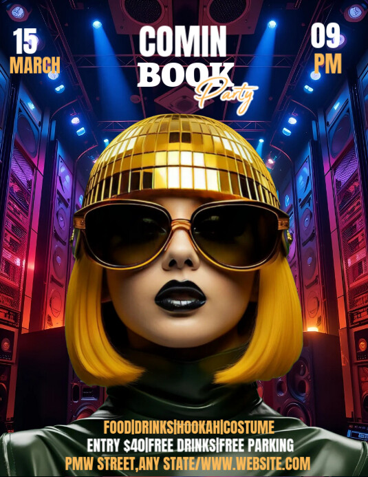 Black Maximalist Comin Book Party Flyer (us Letter) Template | PosterMyWall
