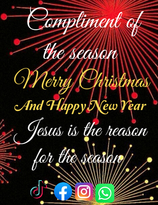 Black Maximalist Compliment Of The Season Flyer (us Letter) Template ...