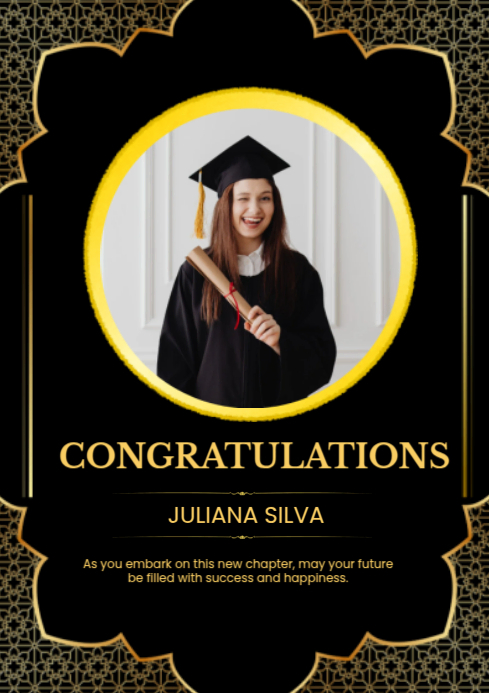 Black Maximalist Congratulations A4 Template | PosterMyWall