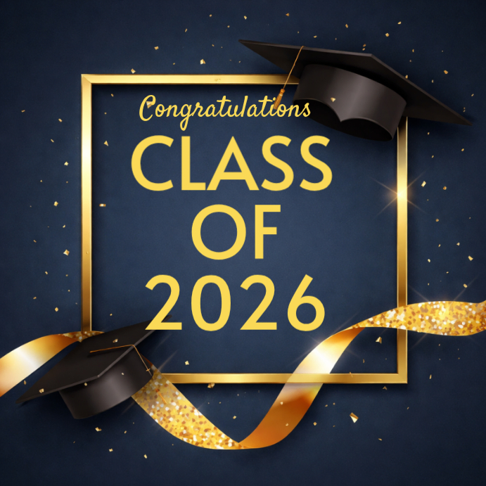 Black Maximalist Congratulations Class Of 2026 Instagram Post Template ...