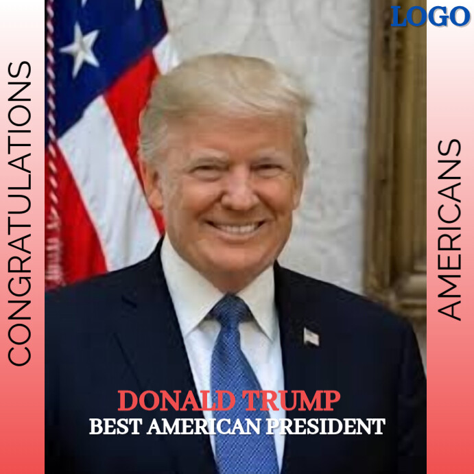 Copy of Black Maximalist Congratulations Donald Trump Online Design ...