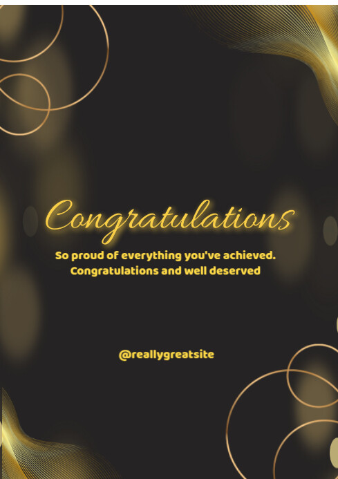Black Maximalist Congratulations Post A4 Template | PosterMyWall
