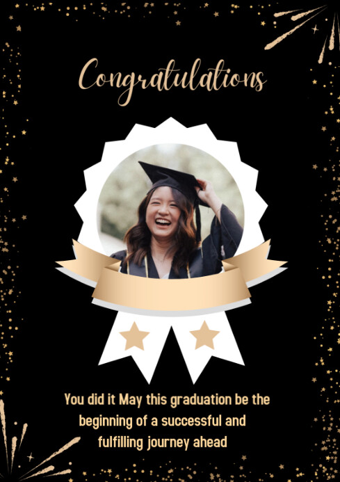 Black Maximalist Congratulations Post A4 Template | PosterMyWall