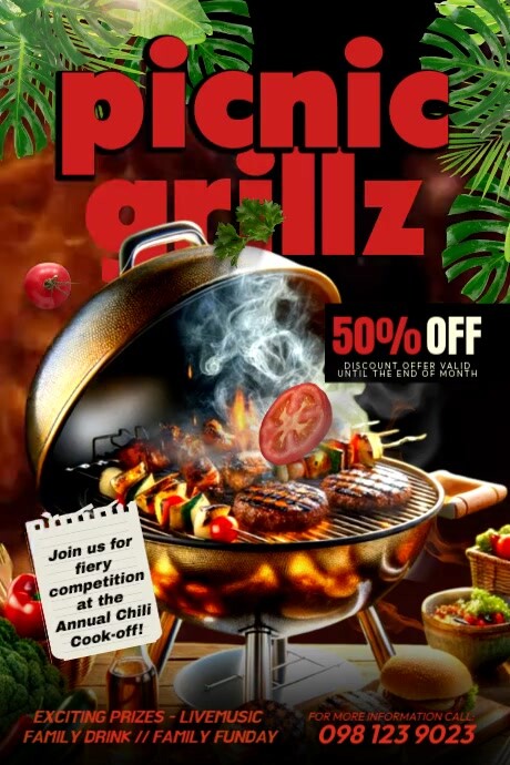 Black Maximalist Cooking Competition Poster Template | PosterMyWall