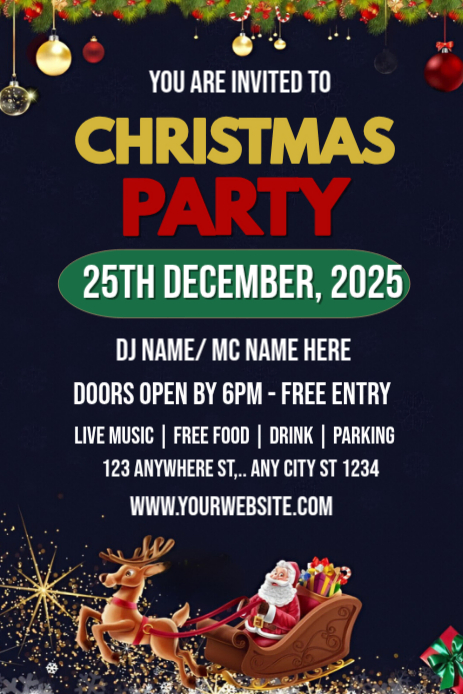 Christmas Party Invitation Template Postermywall