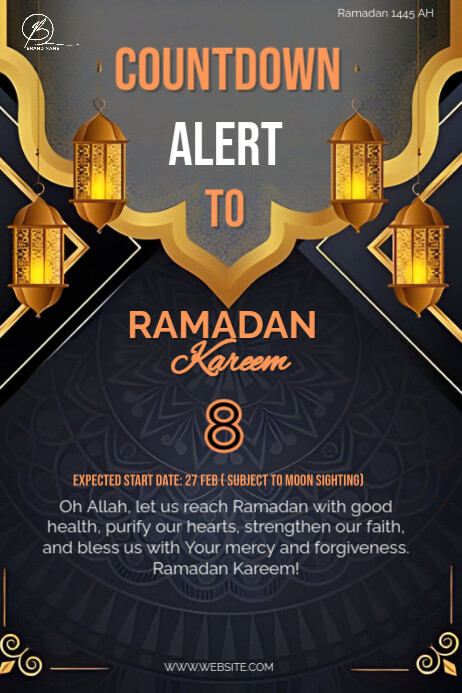 Copy of Black Maximalist Countdown To Ramadan Poster | PosterMyWall