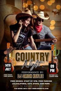 Maximalist Country Night Invitation Template | PosterMyWall