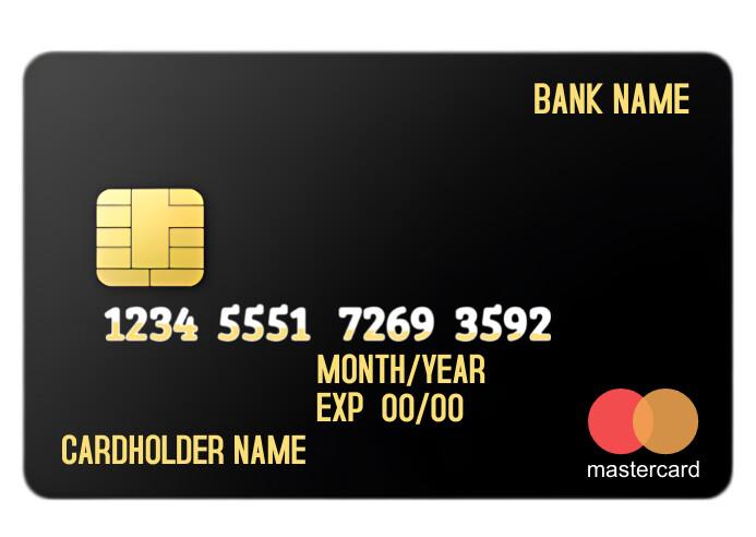 Black Maximalist Credit Card Postcard Template | PosterMyWall