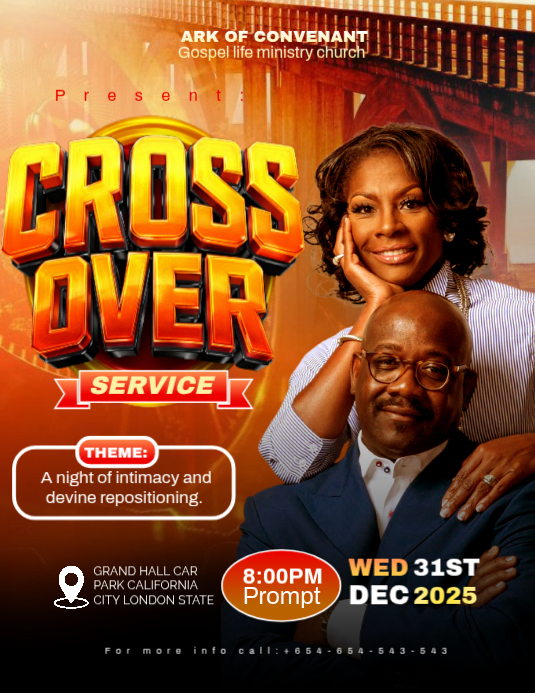 Black Maximalist Cross Over Service Design Template Flyer (us Letter ...