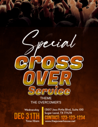 Black Maximalist Cross Over Service Design Template Flyer (us Letter ...
