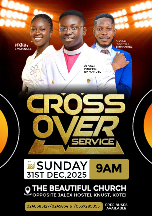 Black Maximalist Cross Over Service Flyer A4 Template | PosterMyWall