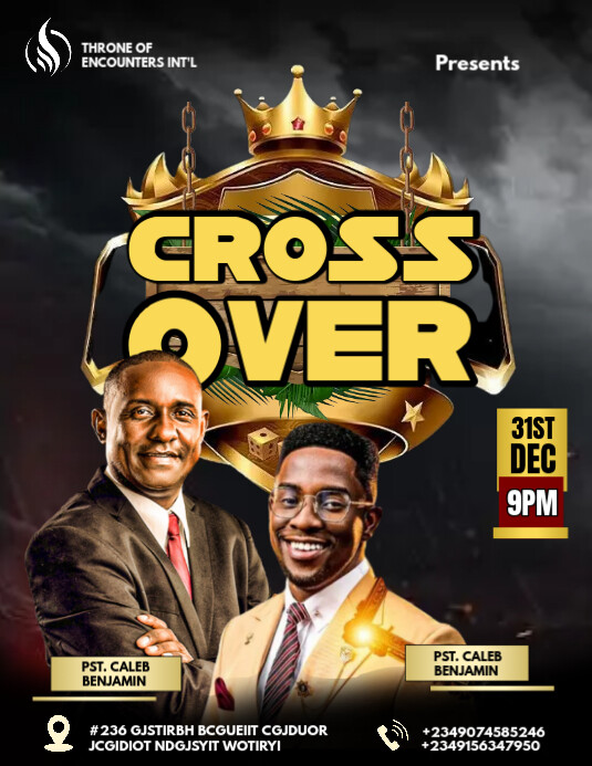 Black Maximalist Cross Overnight Flyer (us Letter) Template | PosterMyWall