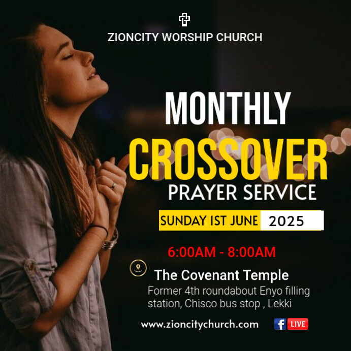 Copy of Black Maximalist Crossover Monthly Prayer Service Instagram ...