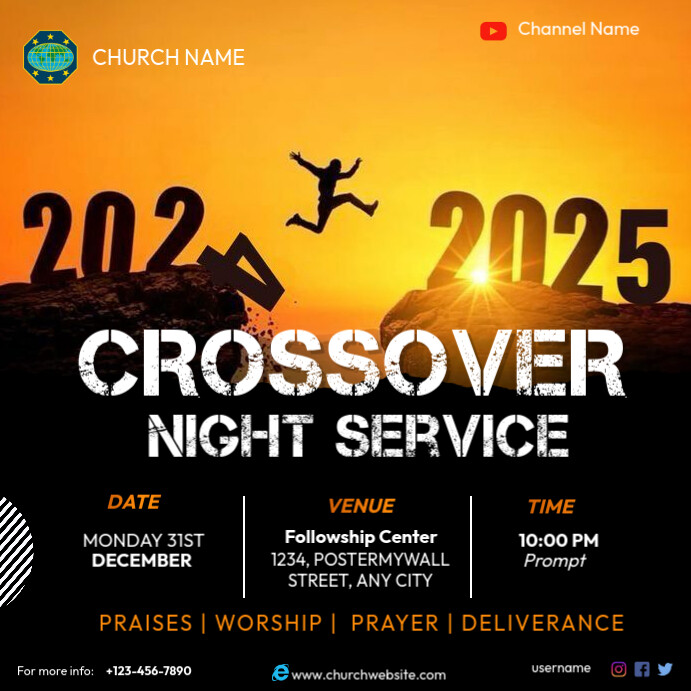 Black Maximalist Crossover Night Flyer Template Square (1:1) | PosterMyWall