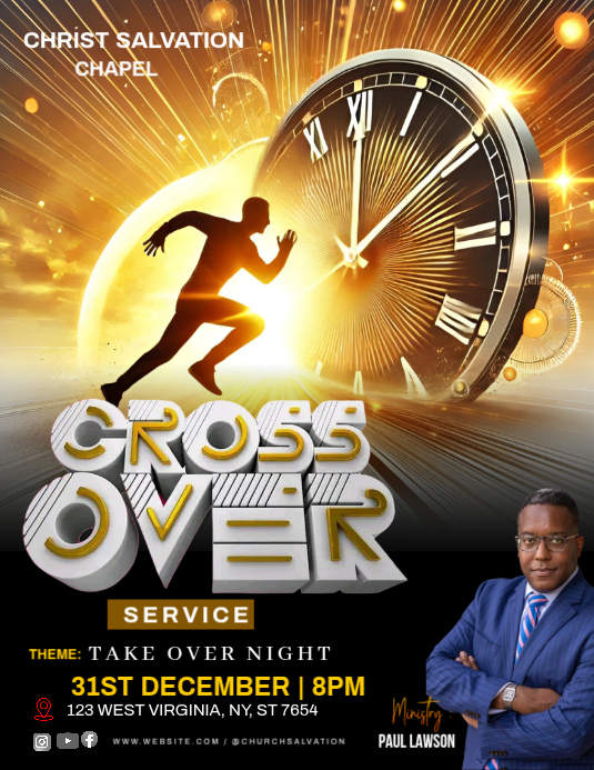 Black Maximalist Crossover Service Church Flyer Flyer (us Letter ...
