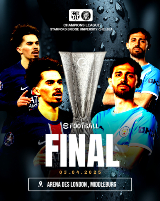 Plantilla de Black Maximalist Cup Final Matchday – Editable Football ...