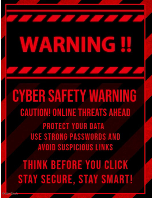 Black Maximalist Cyber Safety Warning Flyer (us Letter) Template ...