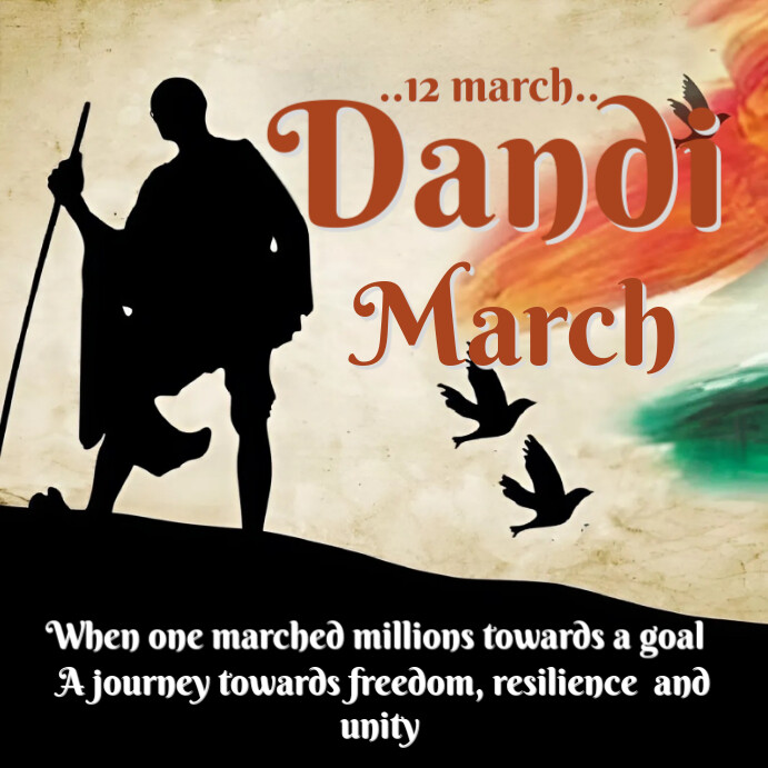Black Maximalist Dandi March Instagram Post Template | PosterMyWall