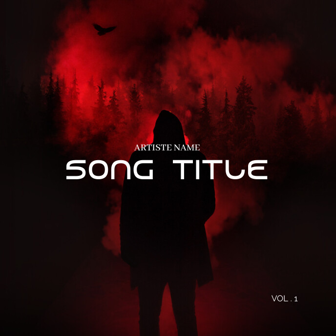 Copy of Black Maximalist Dark Red Music Album Cover A | PosterMyWall