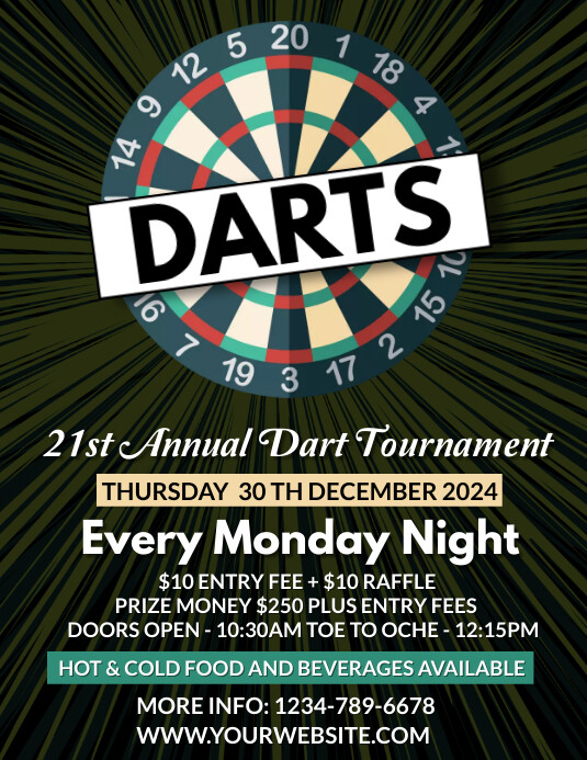 Black Maximalist Dart Tournament Flyer (us Le Template | PosterMyWall