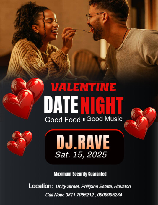 Copy of Black Maximalist Date Night Flyer Flyer (us Letter) | PosterMyWall