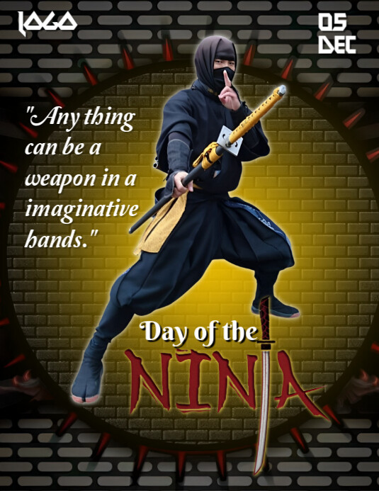 Copy of Black Maximalist Day Of Ninja Poster Flyer (us Letter ...