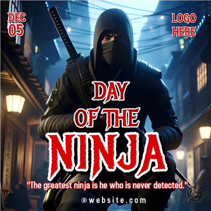 Black Maximalist Day Of The Ninja Instagram Post Template | PosterMyWall