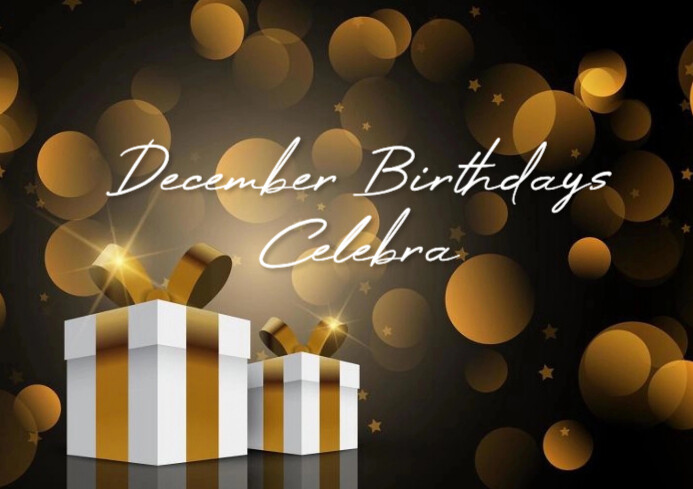 Black Maximalist December Birthday Celebration A4 Template | PosterMyWall