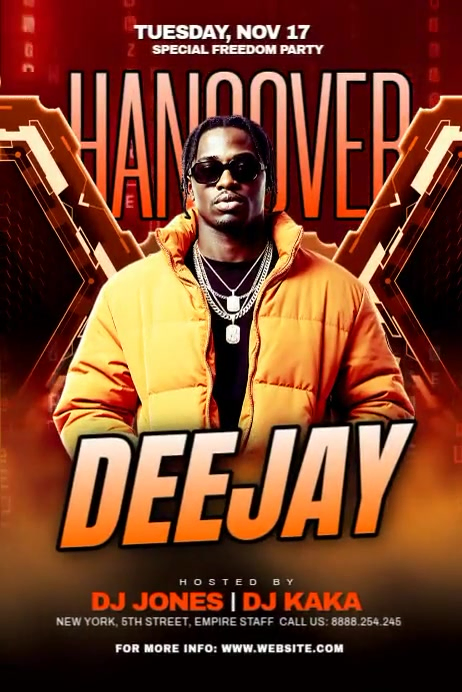 Black Maximalist Deejay Party Flyer Banner 4' × 6' Template | PosterMyWall