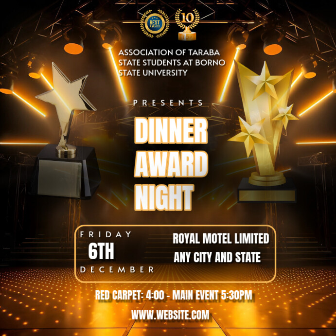 Plantilla de Black Maximalist Dinner Award Night Party Sensational Saturday Karaoke Night Party ...