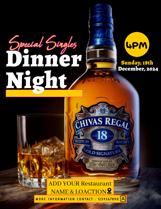 Black Maximalist Dinner Night Flyer (us Lett Template | PosterMyWall