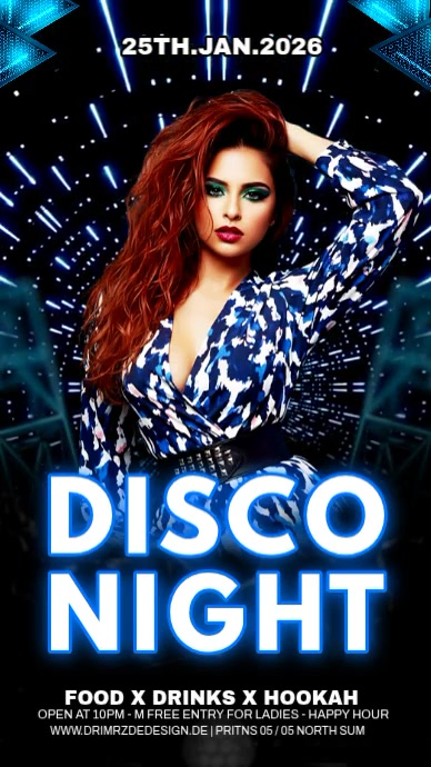 Black Maximalist Disco Night Party Instagram Story Template | PosterMyWall